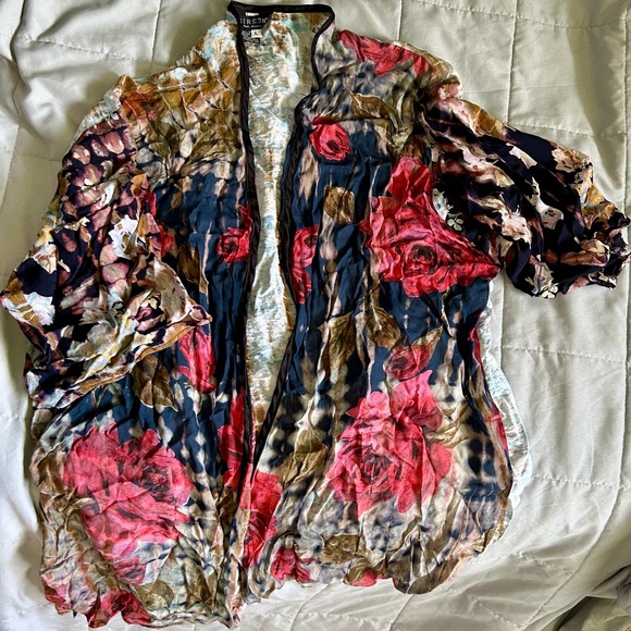 Citron | Tops | Citron Sheer Floral Kimono | Poshmark